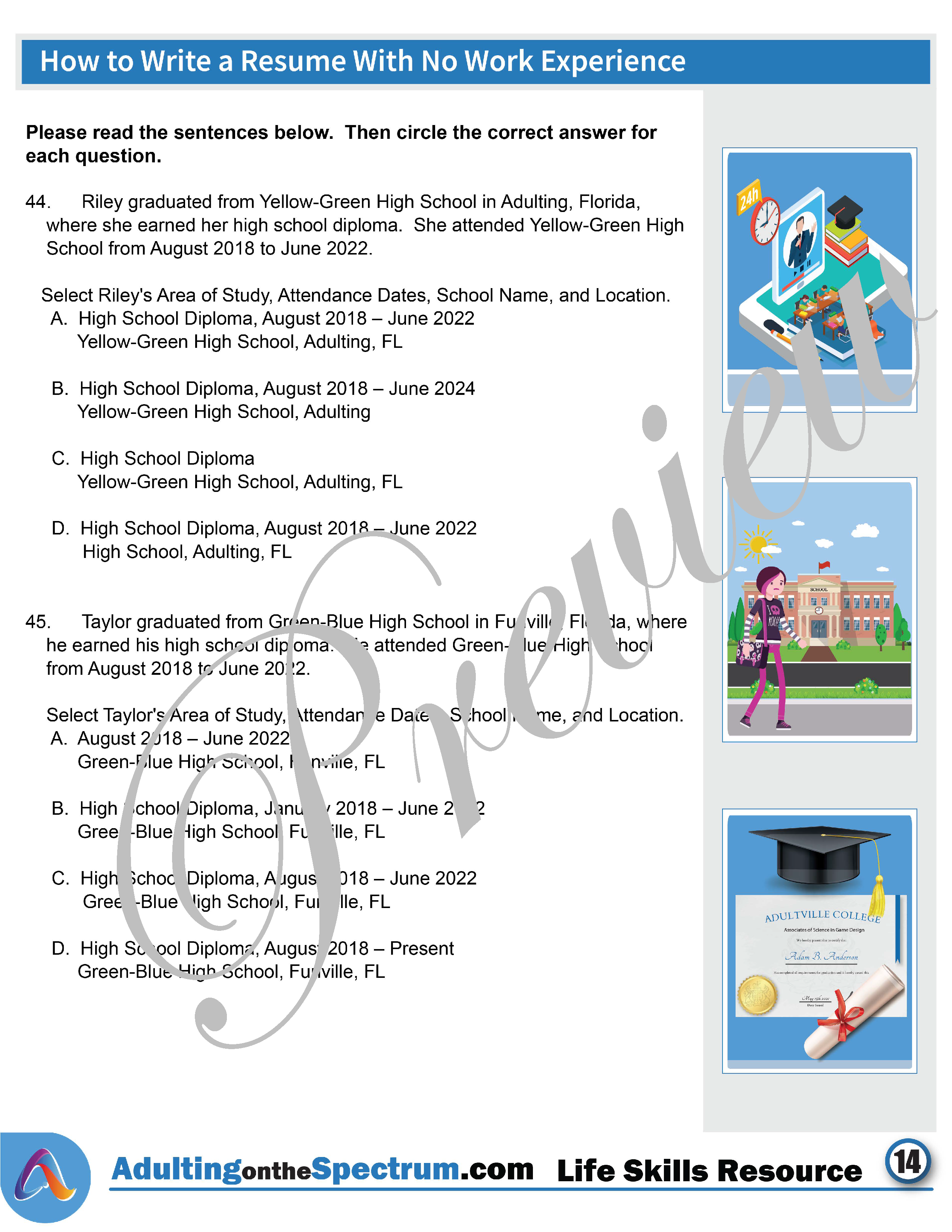 Essential Employment Skills Activity for Teens - How to Write Your ...