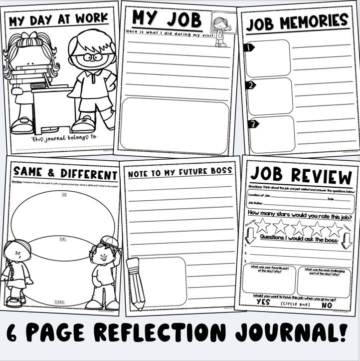 Take Your Child to Work Day Reflection Observation Sheet Activity Journal - Classful