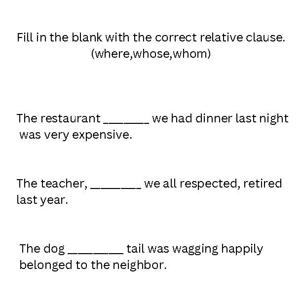 Fun With Relative Clauses- Worksheet Activities for Kids - Classful