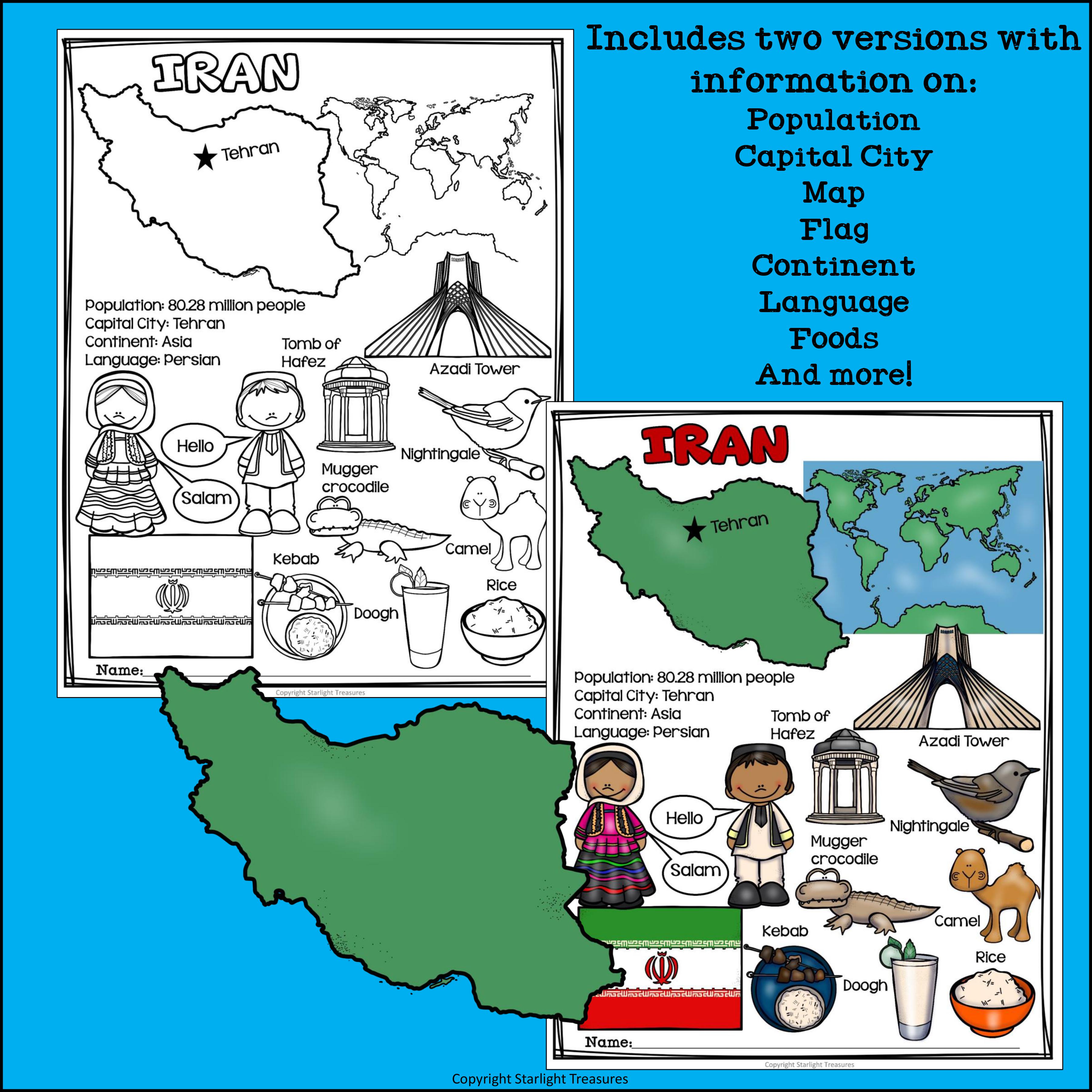 Iran Fact Sheet for Early Readers - Classful
