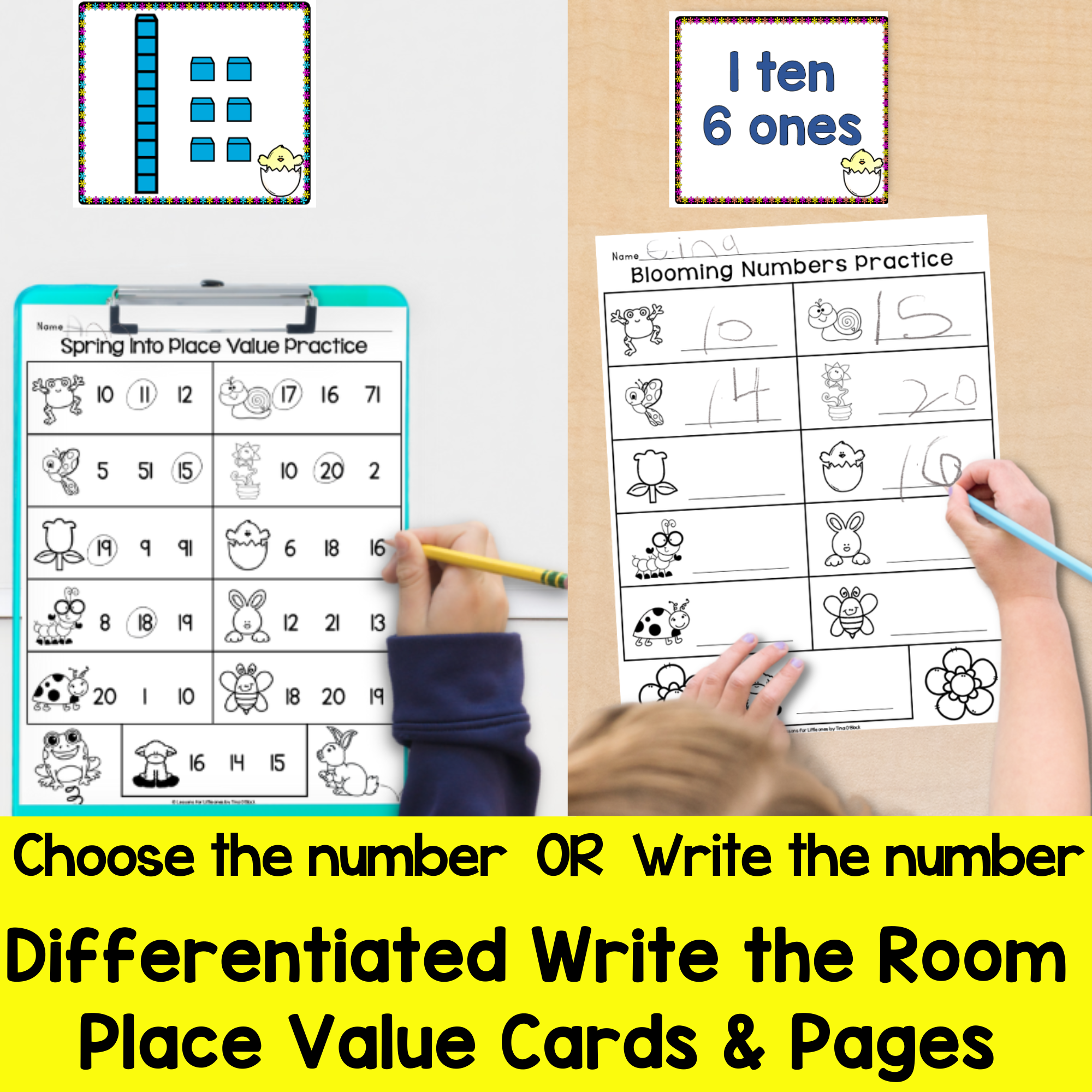 Place Value (10-20) Spring Math Count the Room - Center Mat ...