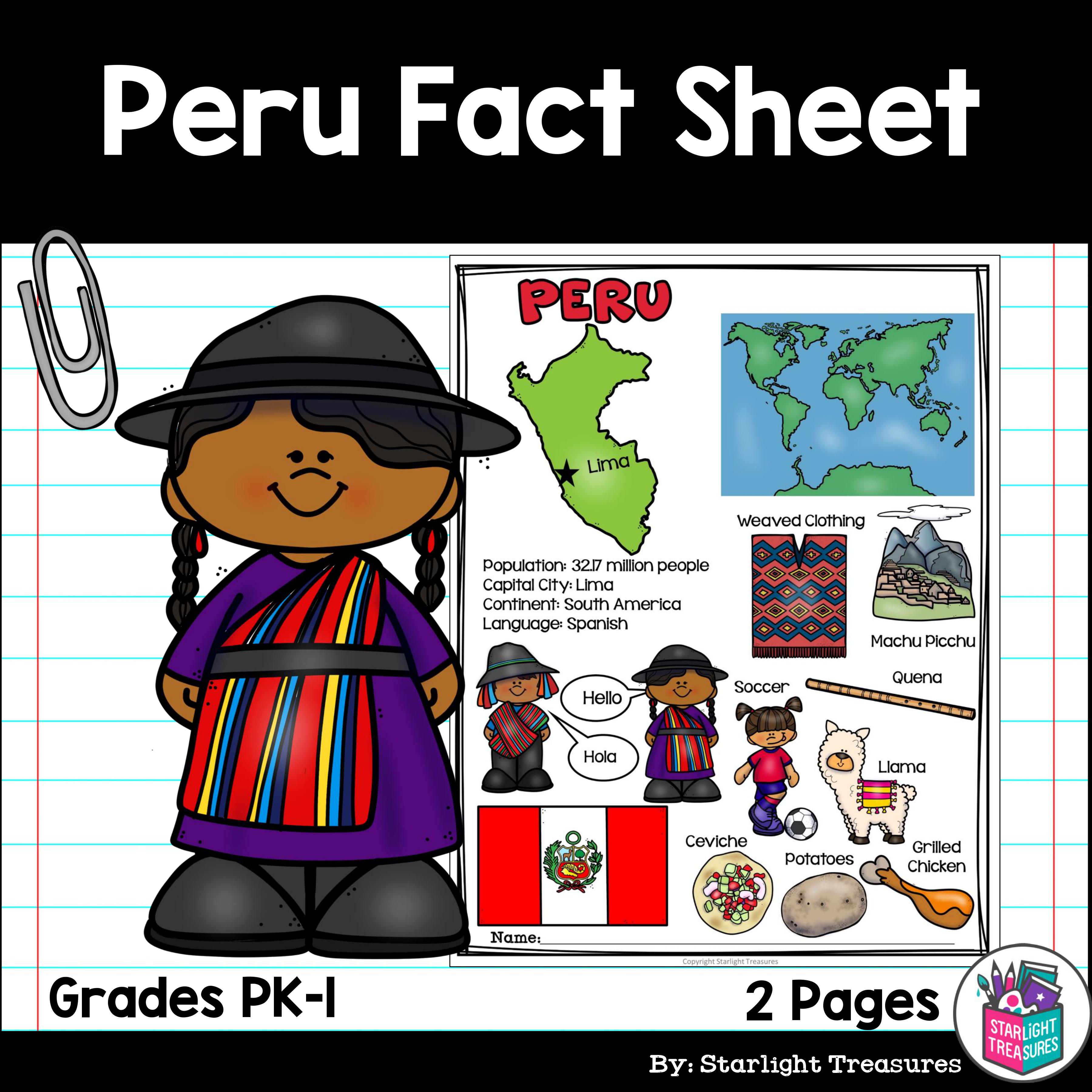 Peru Fact Sheet for Early Readers - Classful