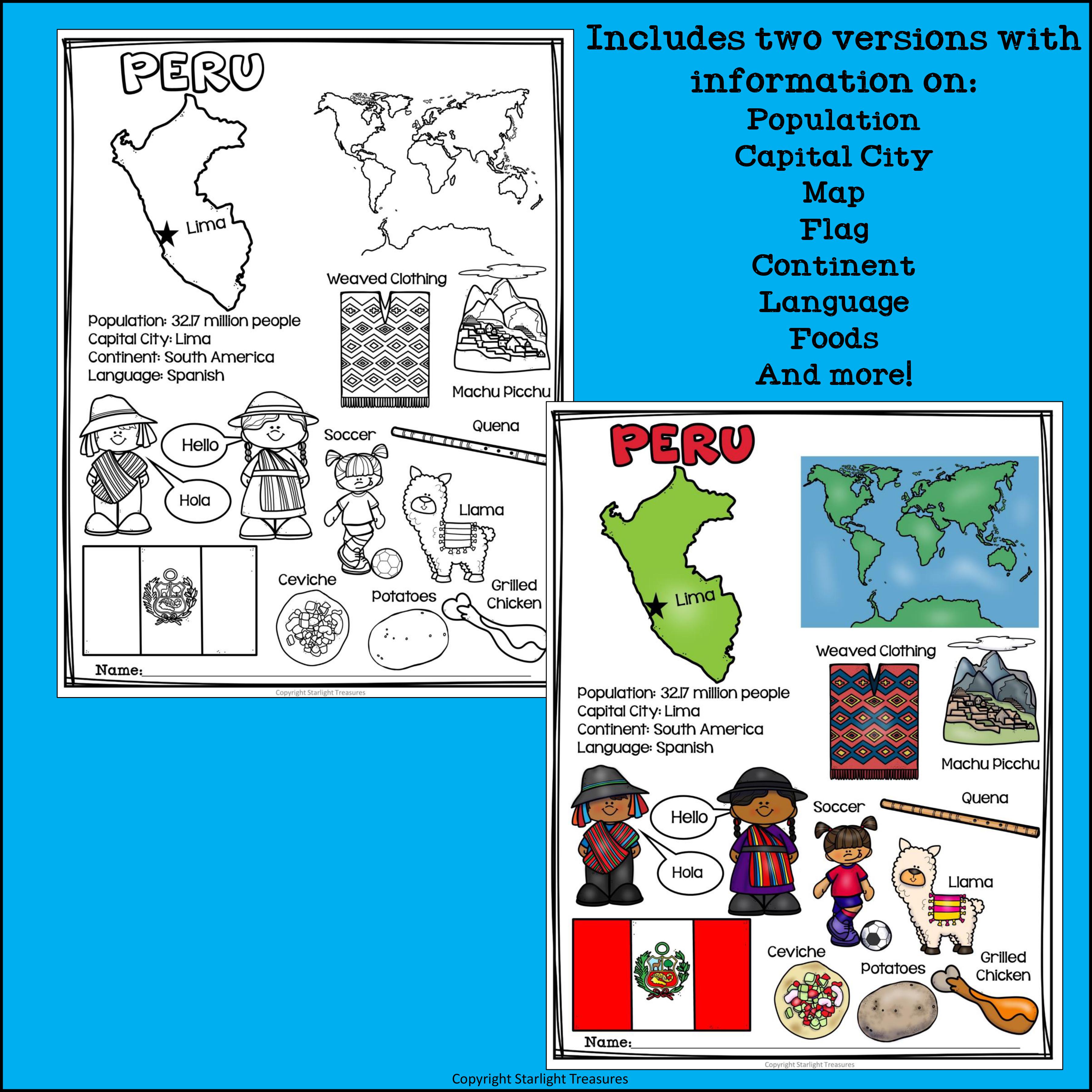 Peru Fact Sheet for Early Readers - Classful