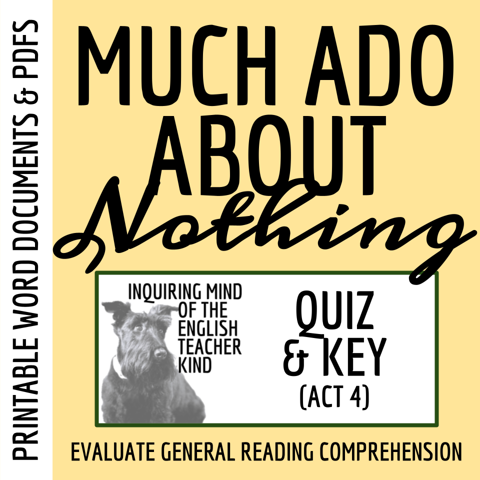 Much Ado About Nothing Act 4 Quiz and Answer Key - Classful