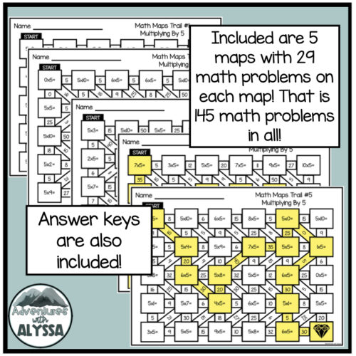 Multiplying By 5 Math Mazes - Classful