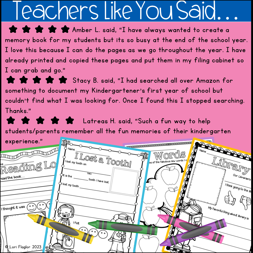 Yearlong Memory Book- Kindergarten Edition - Classful