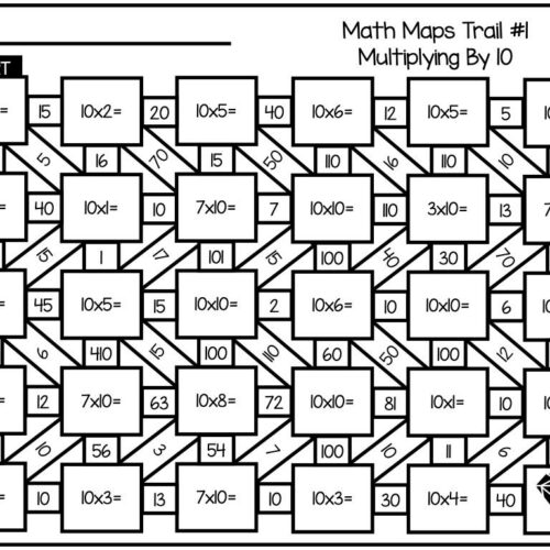 Multiplying By 10 Math Mazes - Classful