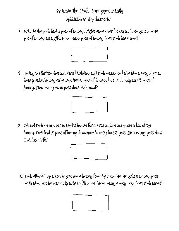 Winnie the Pooh Honeypot Math - Addition and Subtraction - Classful