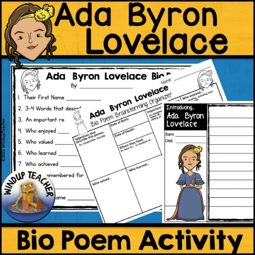Ada Byron Lovelace Biography Poem Writing Activity - Classful