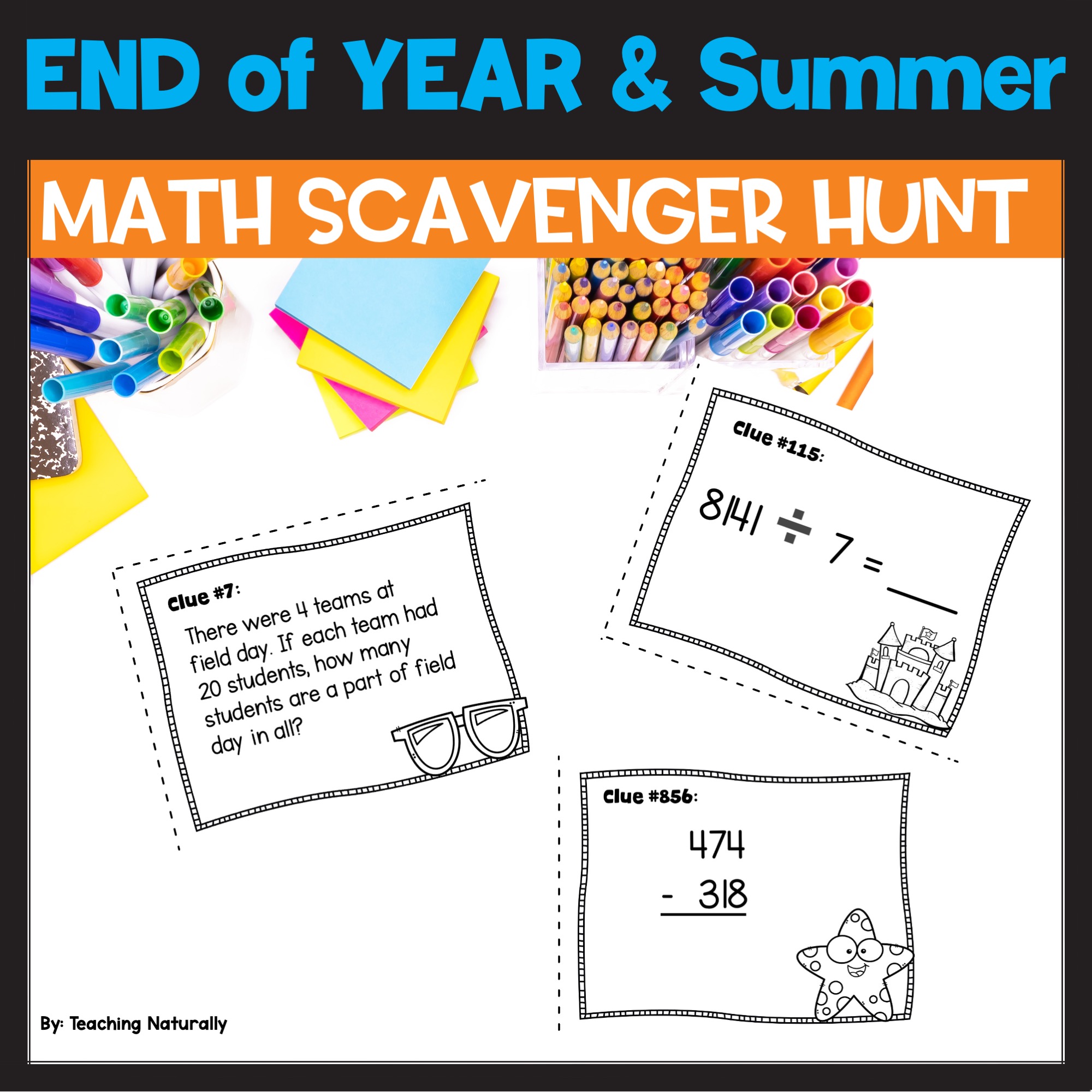 End of Year Math Activities Math Scavenger Hunt - Classful
