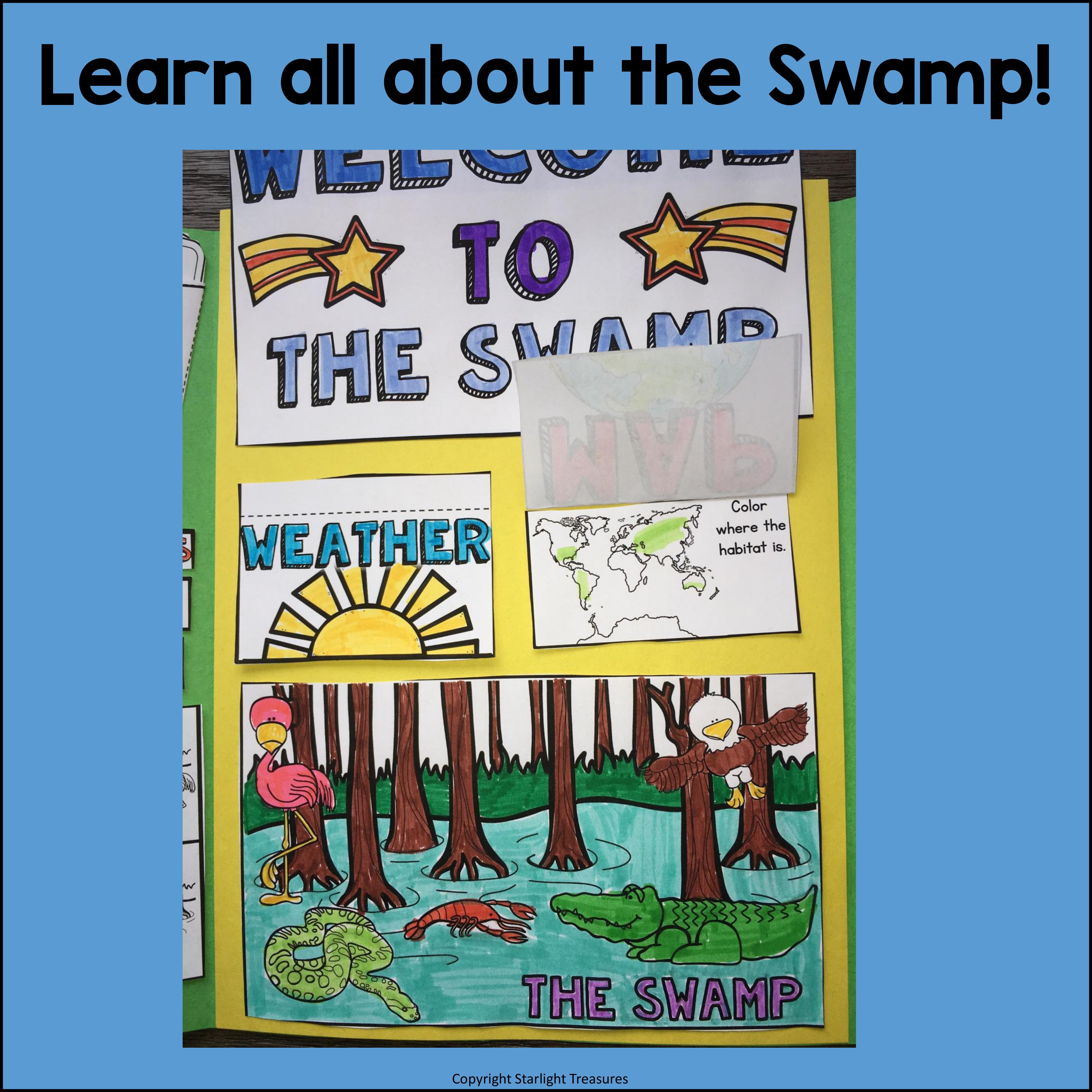 Swamp Lapbook for Early Learners - Animal Habitats - Classful