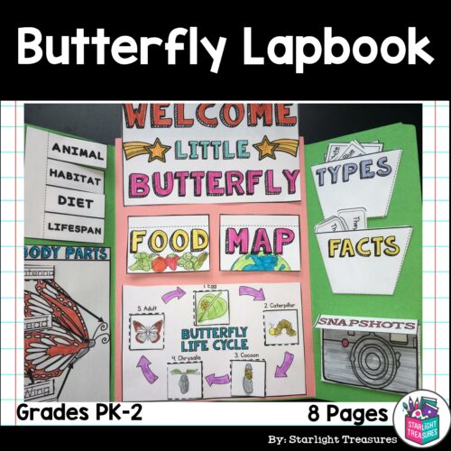 Butterflies Lapbook for Early Learners - Animal Study - Classful