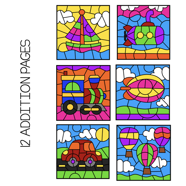 Addition and Subtraction Color by Code for First & Second Grade, No ...