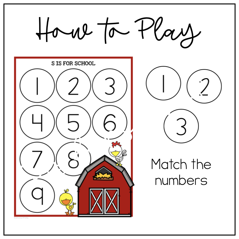 Farm Animal Letter & Number Matching Games, Printable PDF Activities ...