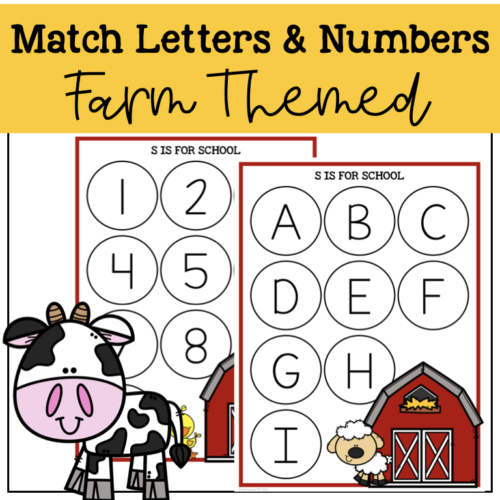 Farm Animal Letter & Number Matching Games, Printable PDF Activities ...