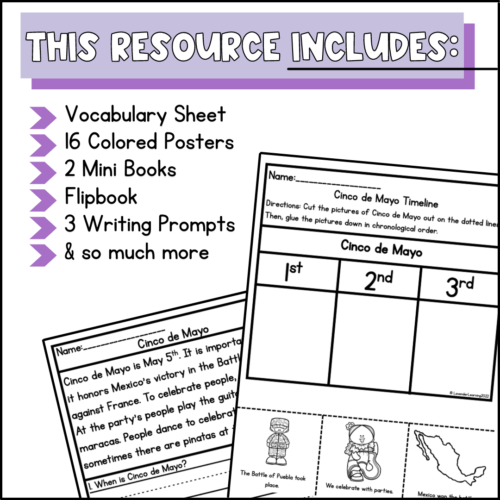 Cinco de Mayo Social Studies Activities for Kindergarten & 1st Grade ...