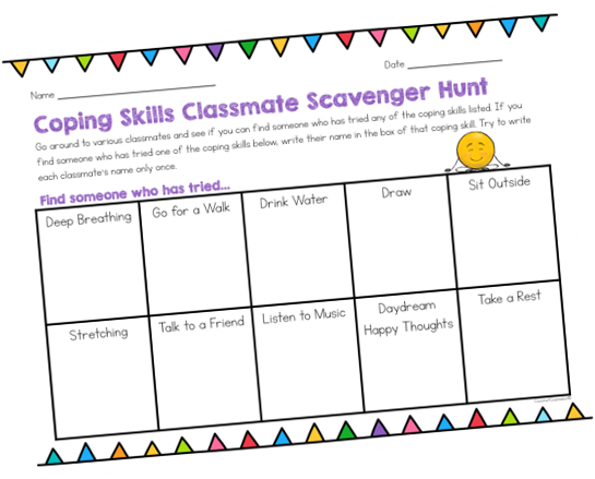Coping Skills Scavenger Hunt - Classful