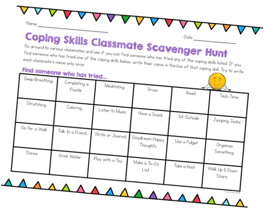 Coping Skills Scavenger Hunt - Classful
