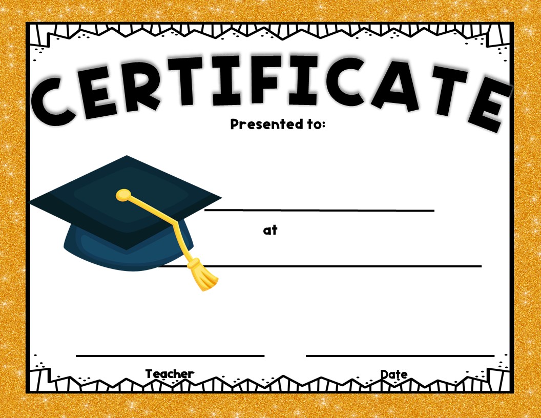 Fifth Grade Graduation Certificate Certificate Of Graduation School