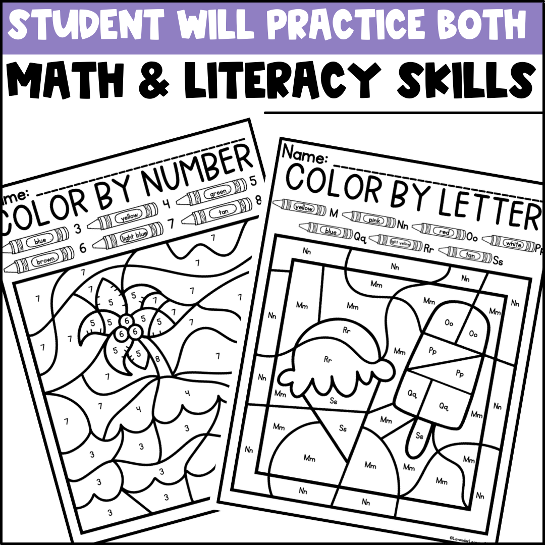 Summer Color by Code - Summer Color by Number - Summer Color by Letter ...