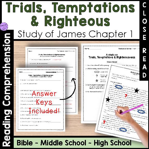 Trials, Temptation & Righteousness Bible James Ch. 1 Reading ...