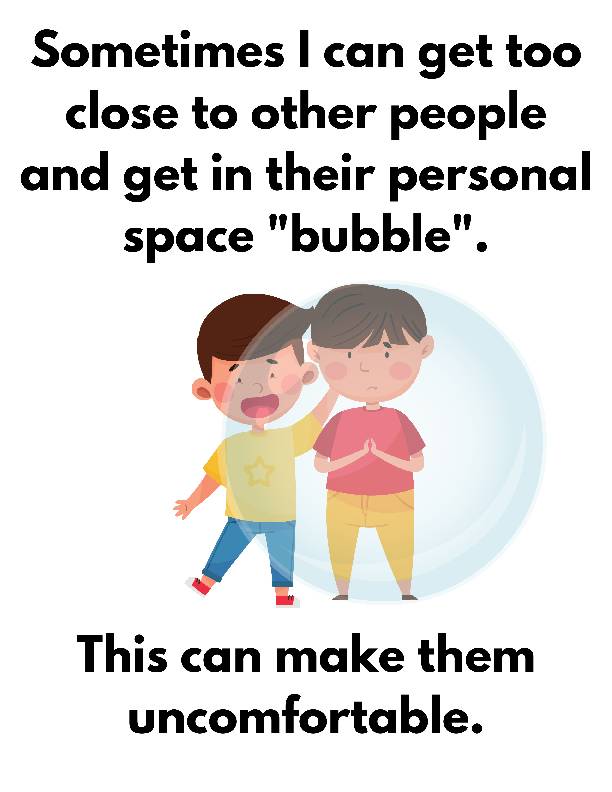 Personal Space- A social story for those who struggle establishing ...