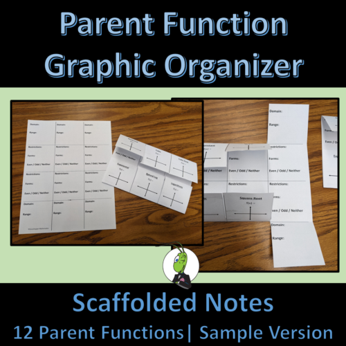 Parent Functions Folding Graphic Organizer Algebra 2 - Classful