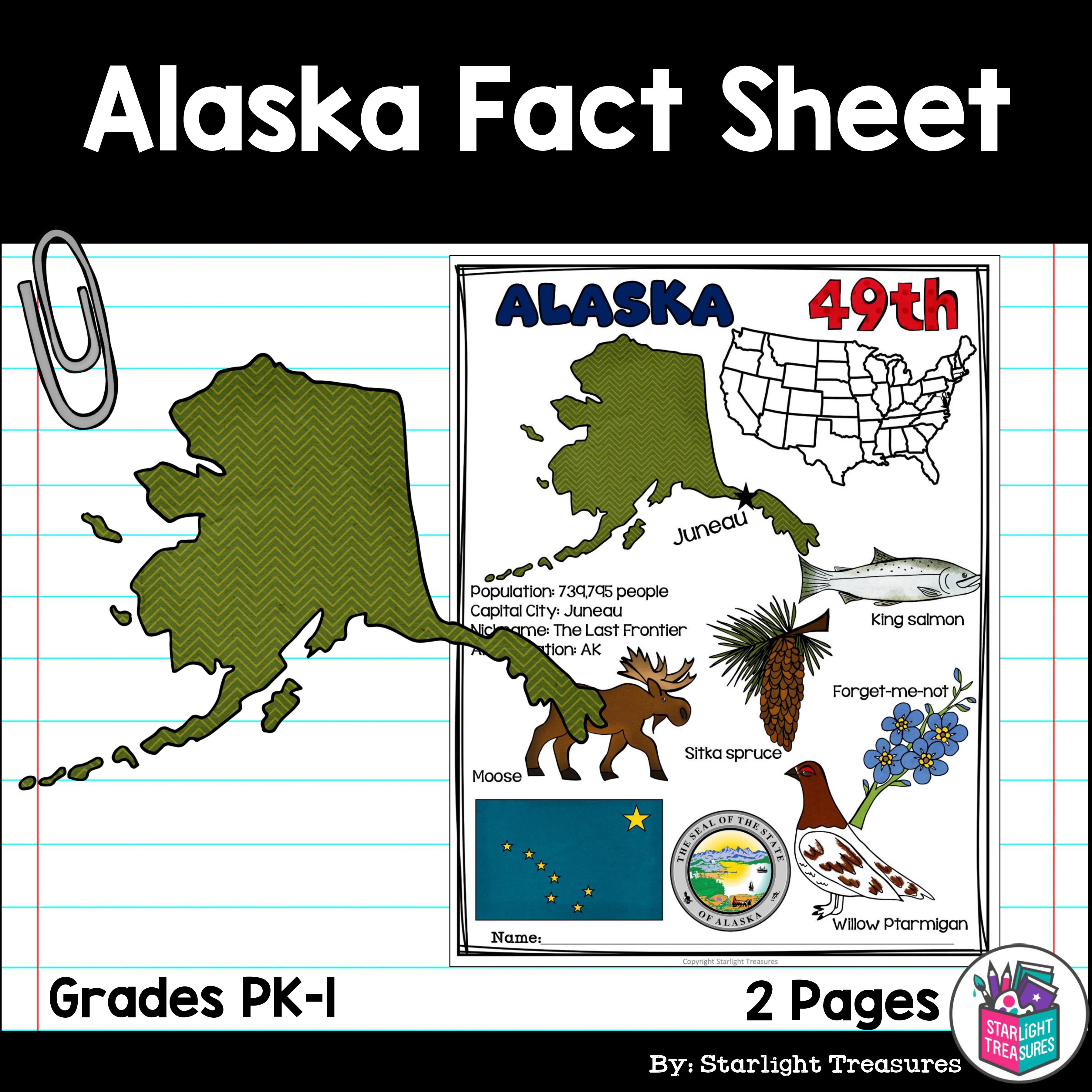 Alaska Fact Sheet for Early Readers - A State Study - Classful