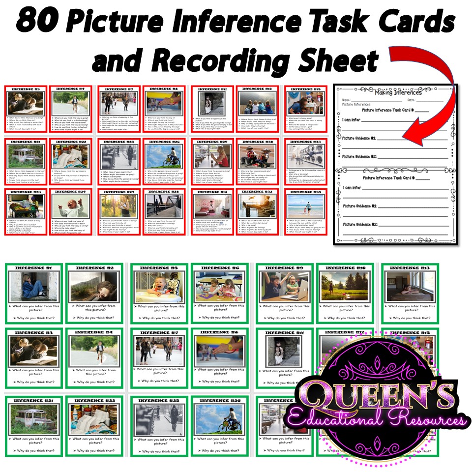 Making Inferences with Pictures Task Cards, Inference Task Cards - Classful