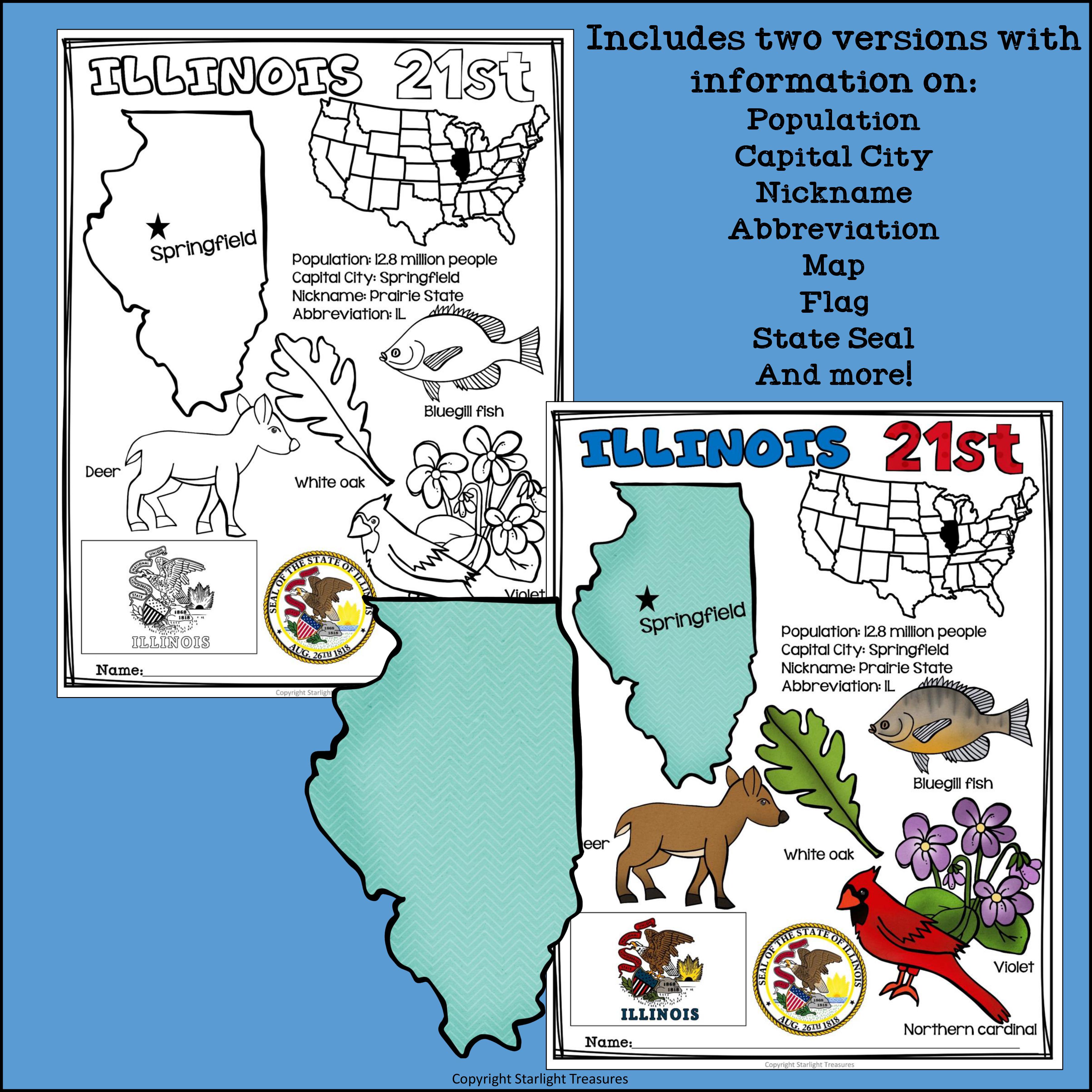 Illinois Fact Sheet for Early Readers - A State Study - Classful