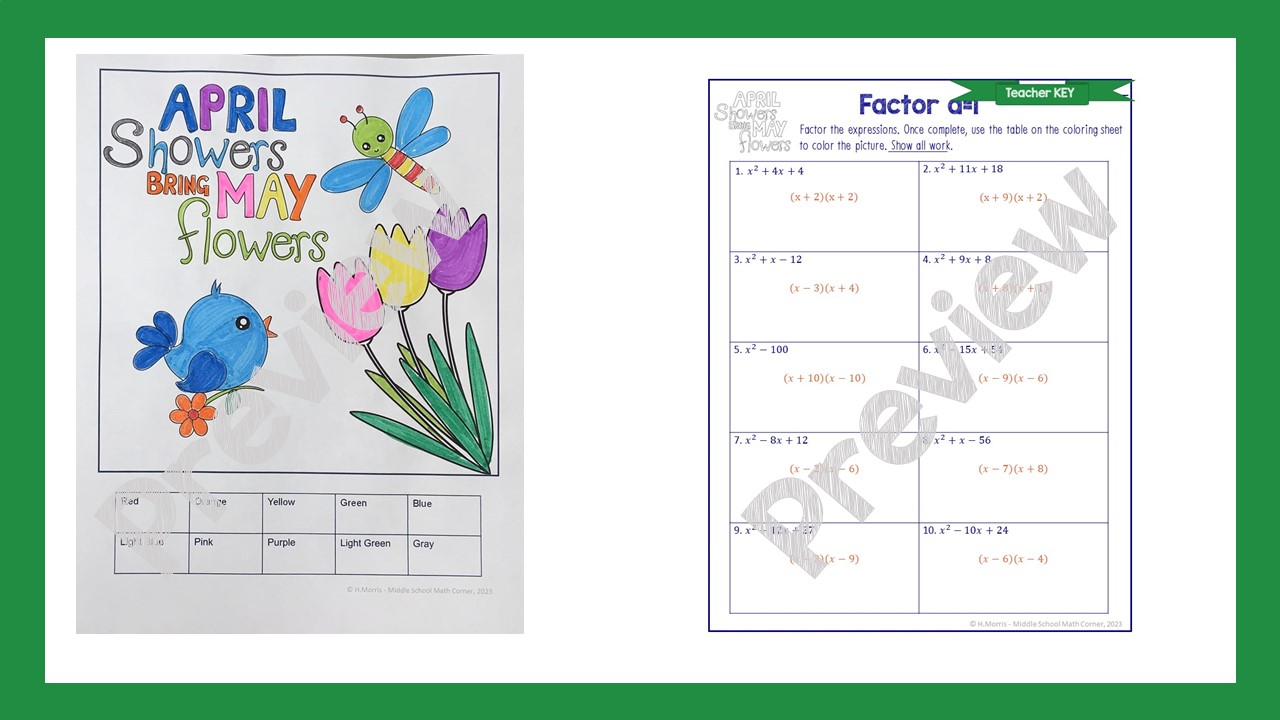 Factoring Polynomial Expressions a=1 and a>1 (greater than 1)Coloring ...