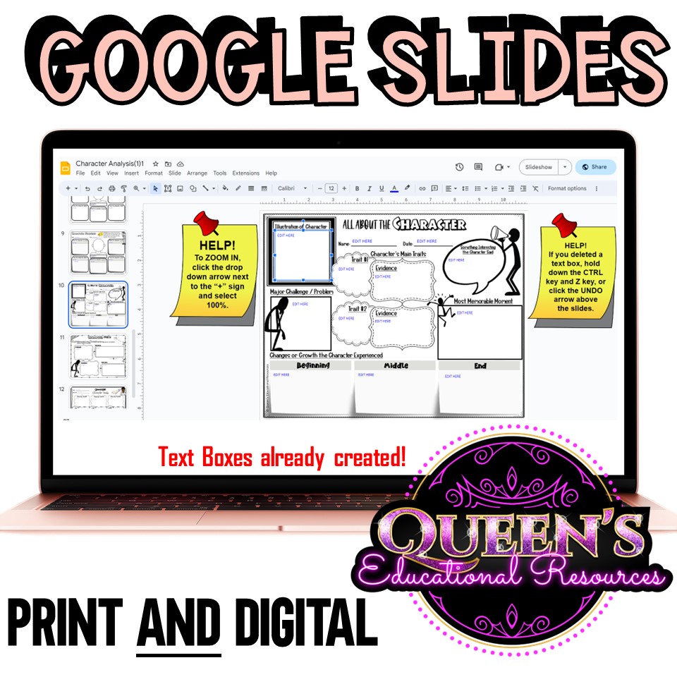 Character Analysis Graphic Organizer, Character Analysis Worksheet ...