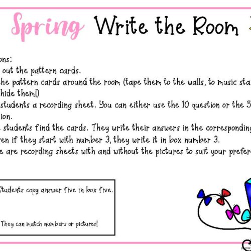 Triplet Spring Write the Room Active Rhythm Activity for Elementary ...