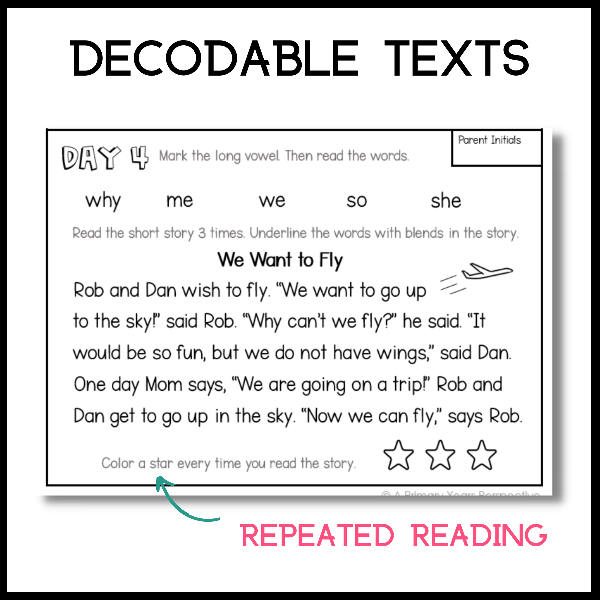 Open Syllable Words Decoding Phonics Homework | Decodable Text Fluency ...