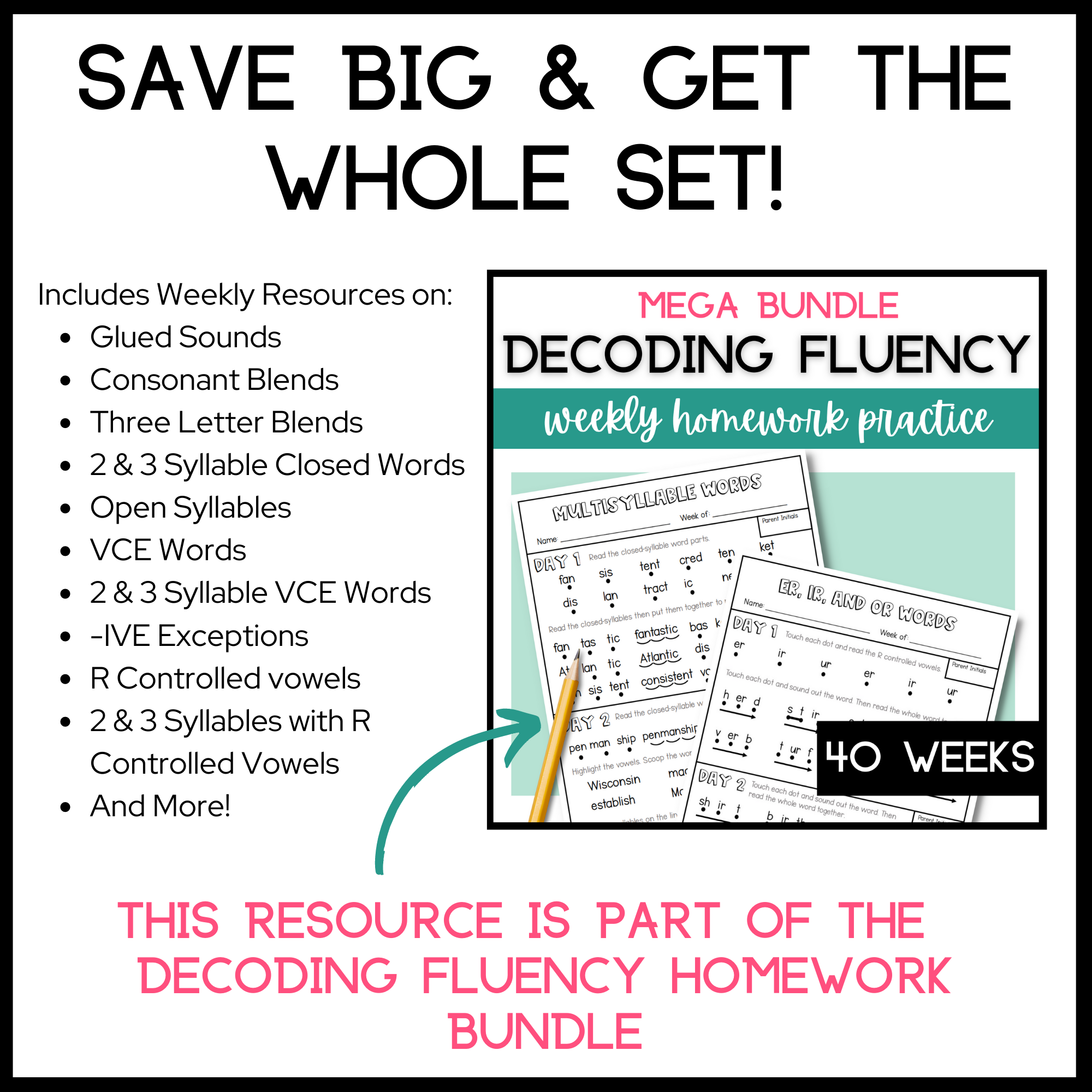 Beginning S Blends Decoding Practice & Fluency Homework - Classful