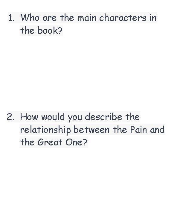 THE PAIN & THE GREAT ONE by Judy Blume READING COMPREHENSION ACTIVITIES ...
