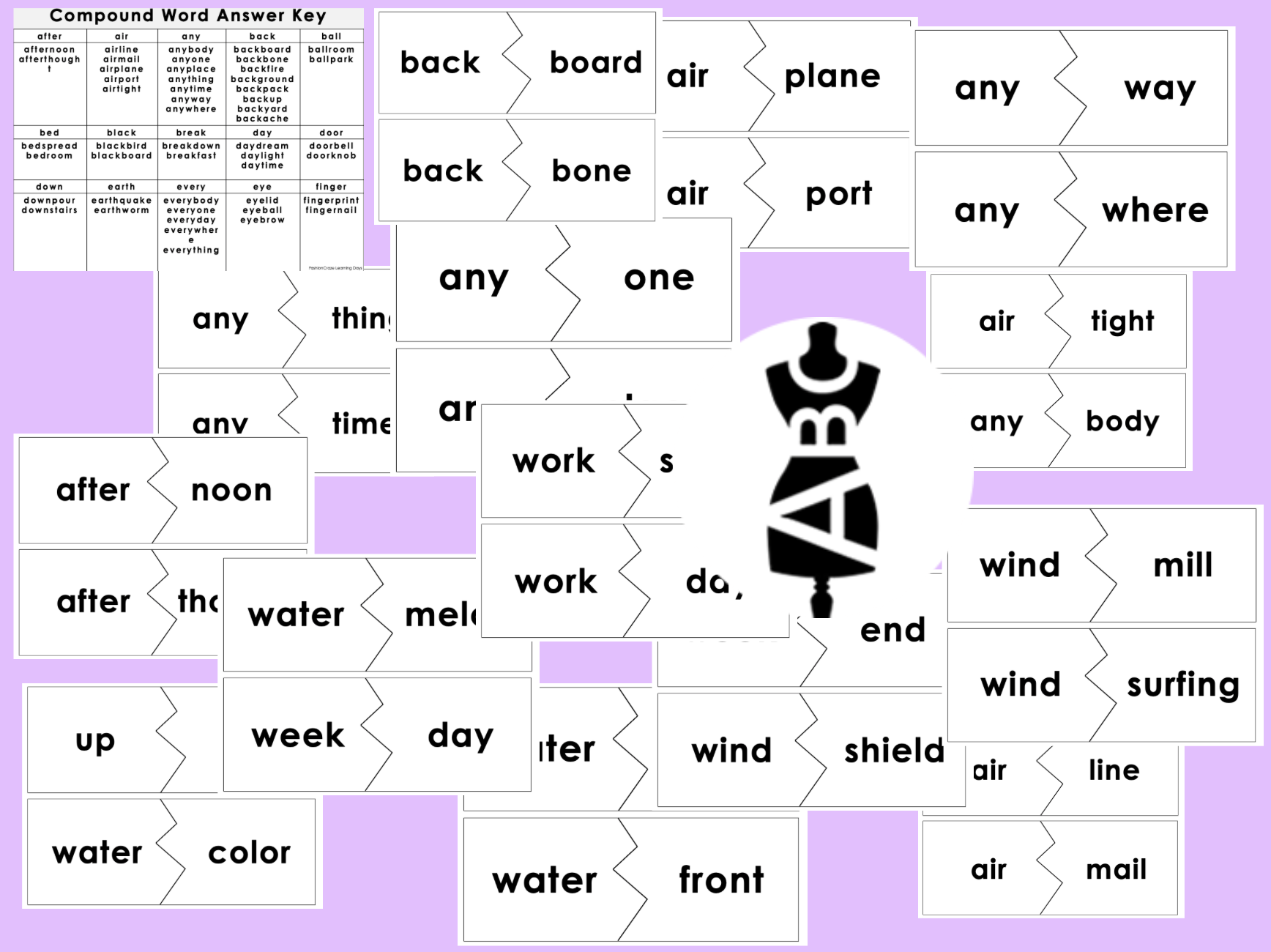 Compound Word Puzzles - Classful