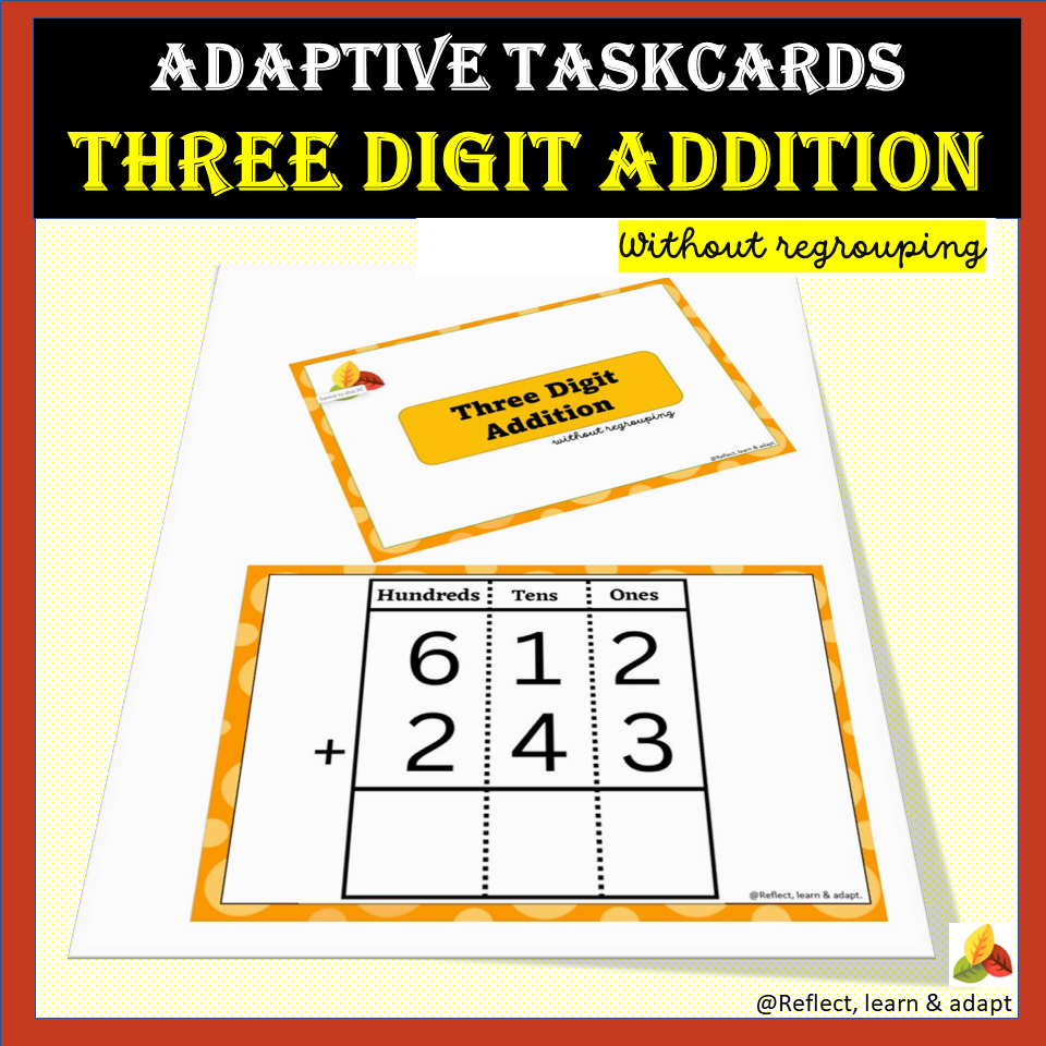 Three Digit Subtraction Without Regrouping Adaptive Resources Classful