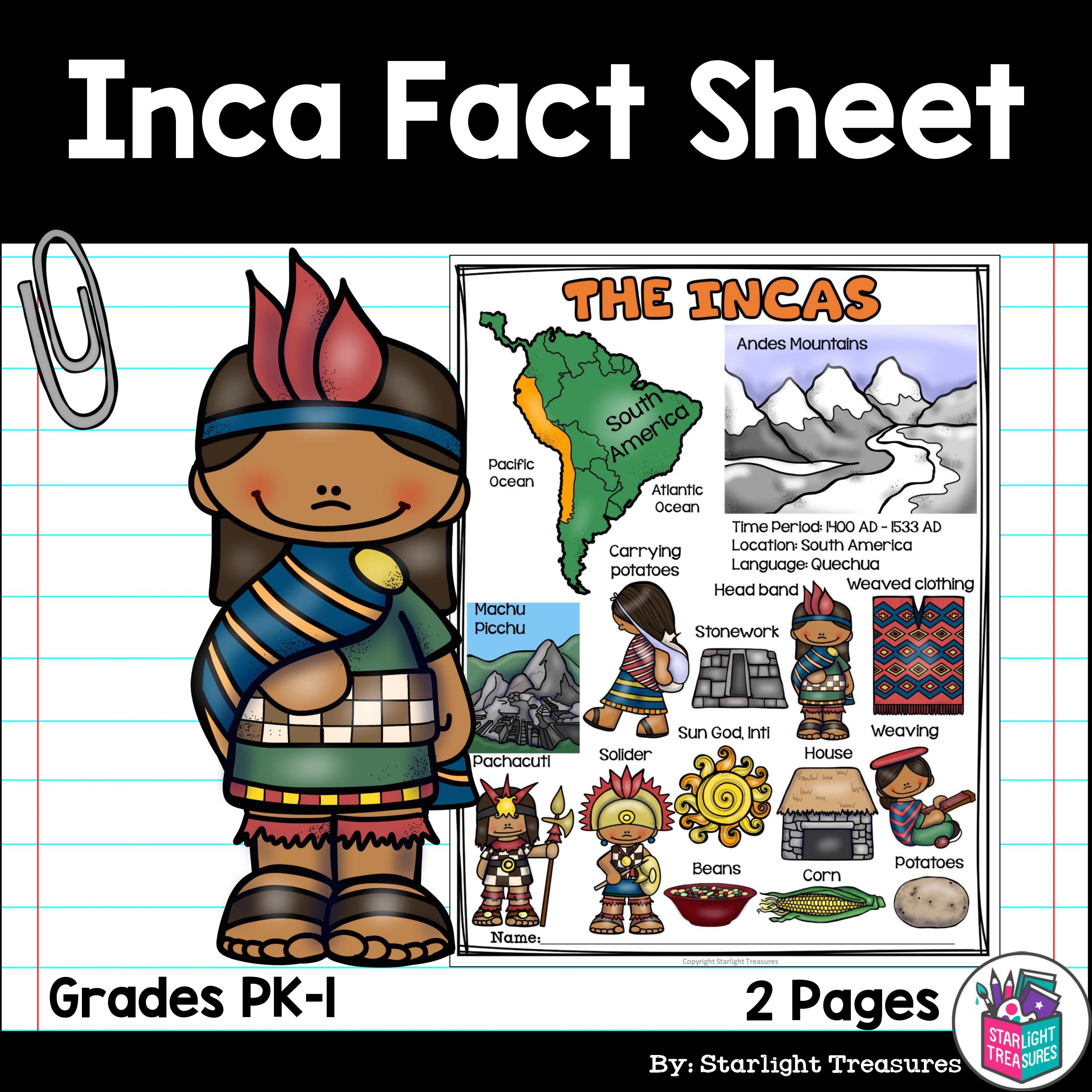 Inca Fact Sheet for Early Readers - Classful