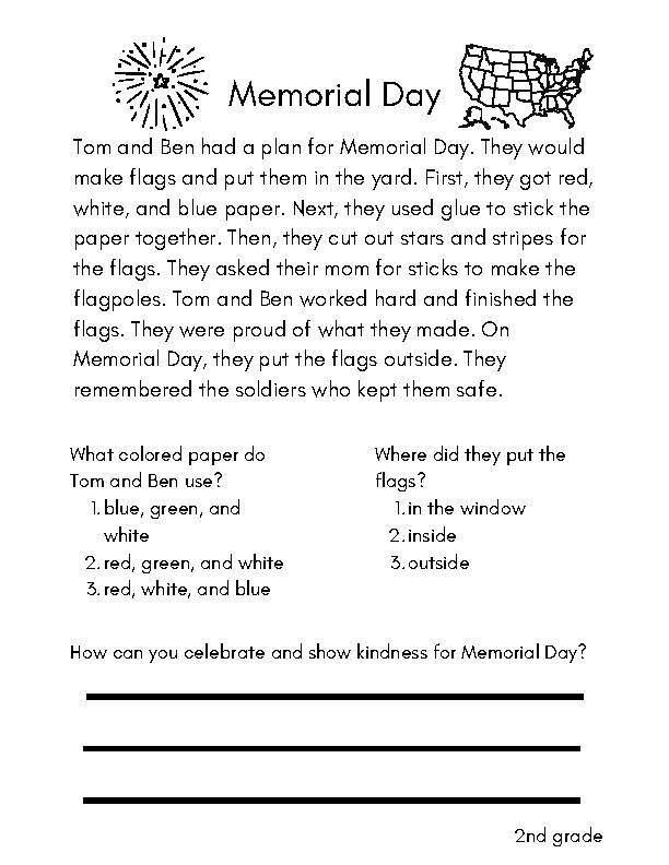 Memorial Day Passage and Comprehension - Classful