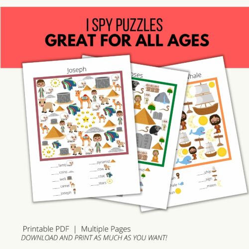 I Spy Bible Puzzles Sunday School Printables - Classful