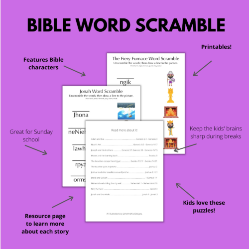 Bible Word Scramble Sunday School Printables - Classful