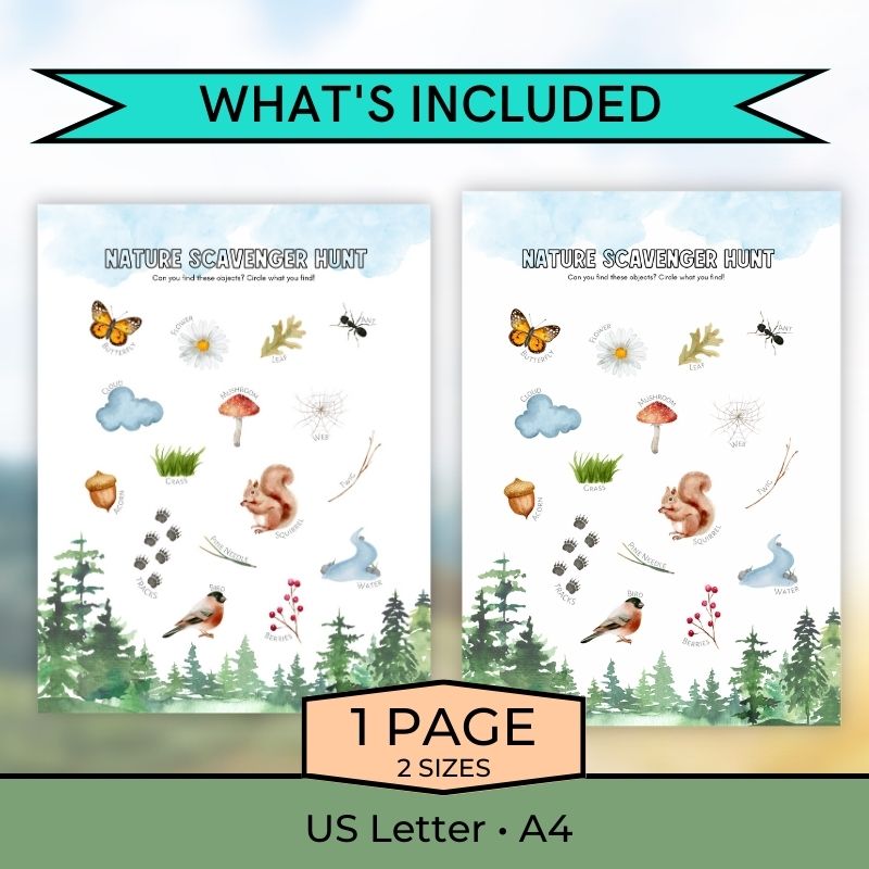 Nature Scavenger Hunt for Field Trips, Earth Science, Nature Walk ...