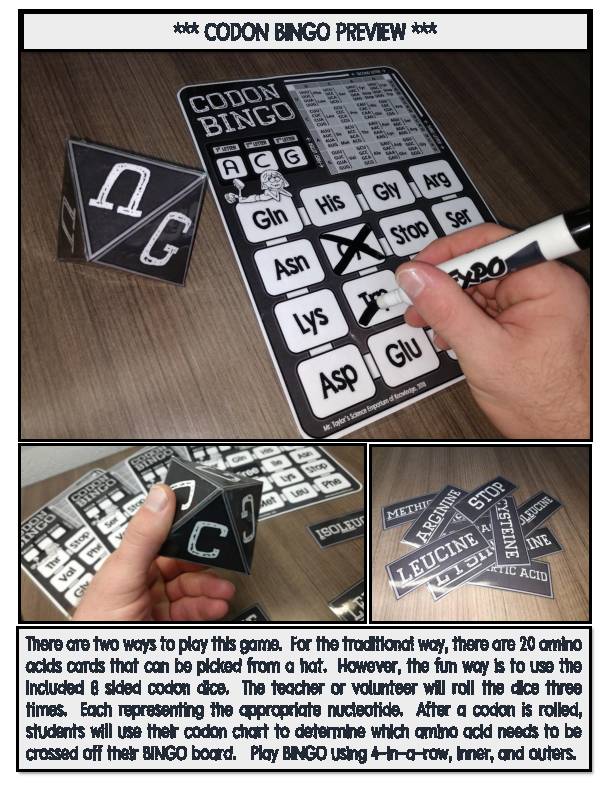 Genetic Code- Codon Bingo - Classful