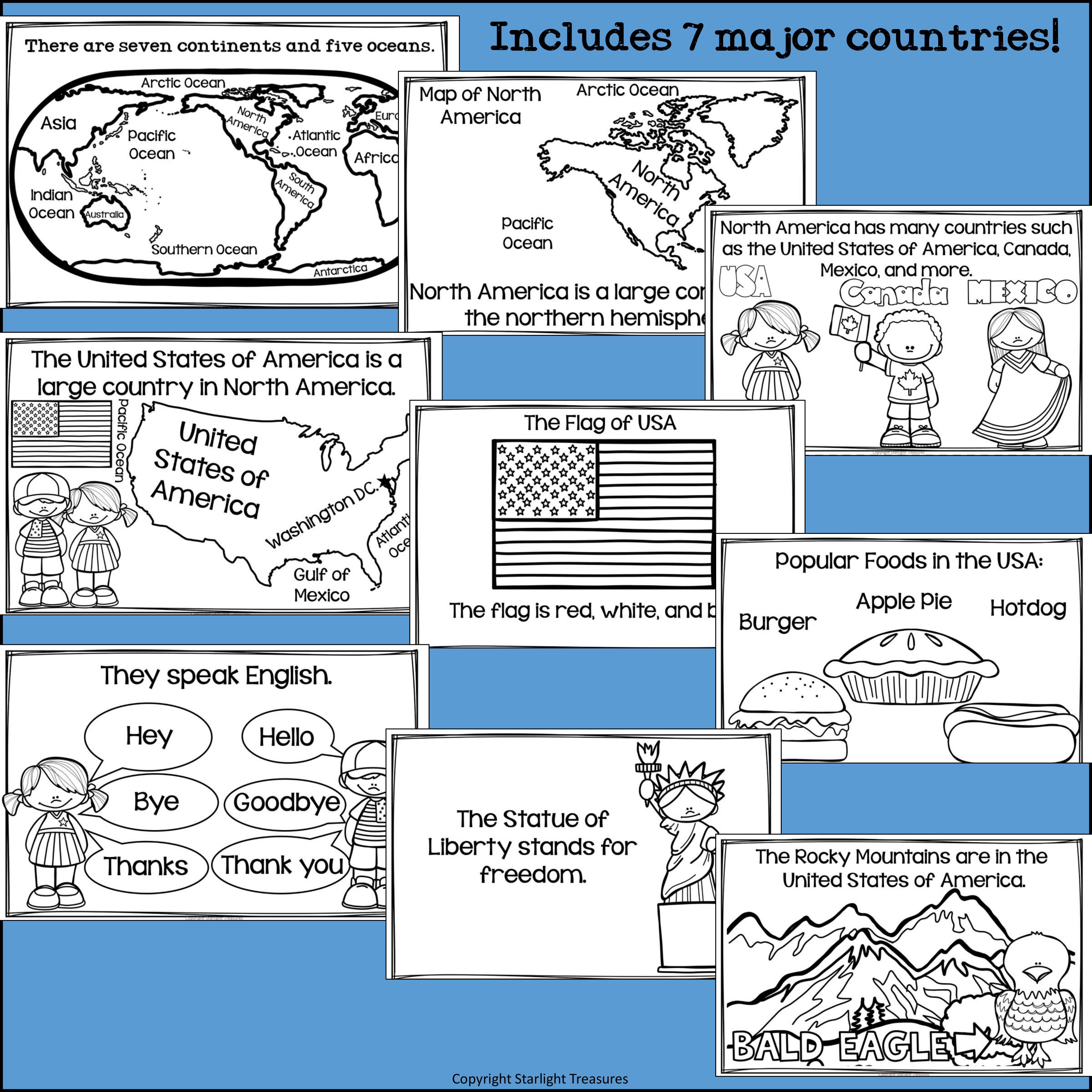 All About North America Complete Unit with Activities for Early Readers ...