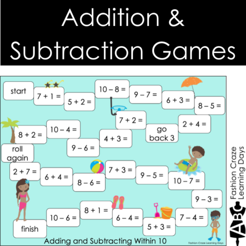Math Games Bundle with Addition & Subtraction, Tally Marks, Coins ...