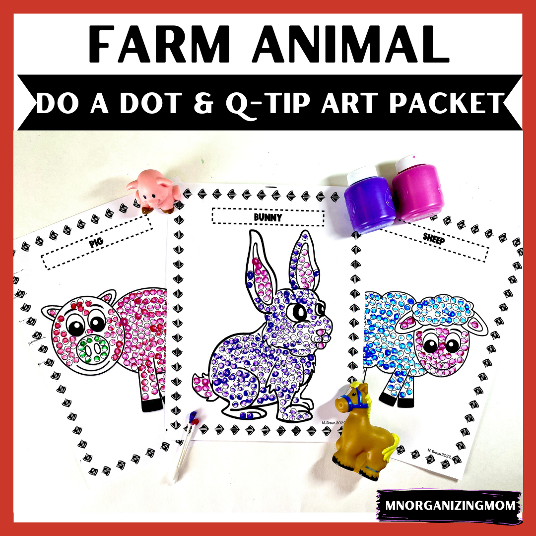 Farm Animal Do A Dot and Q-Tip Art Packet - Classful