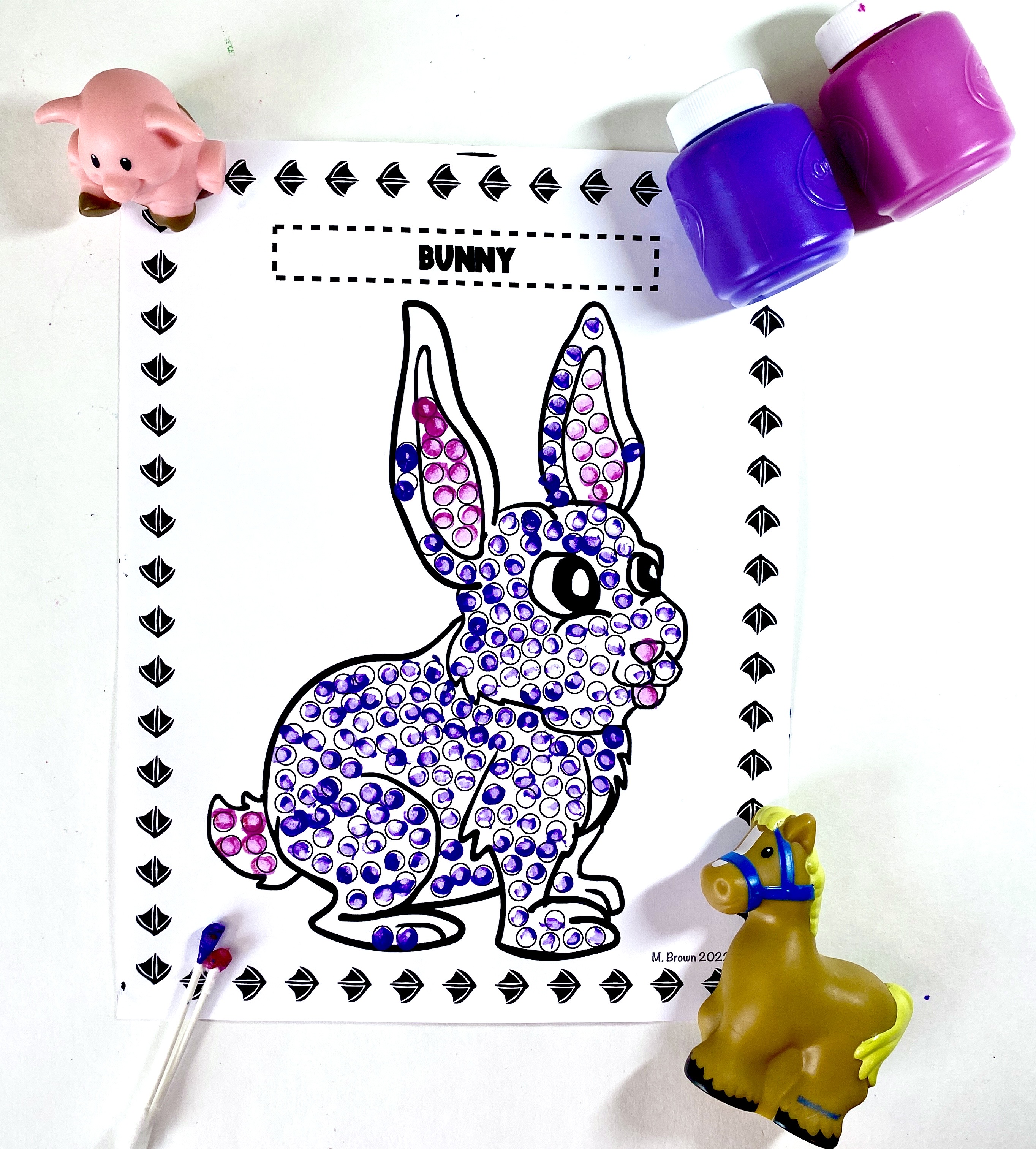 Farm Animal Do A Dot and Q-Tip Art Packet - Classful