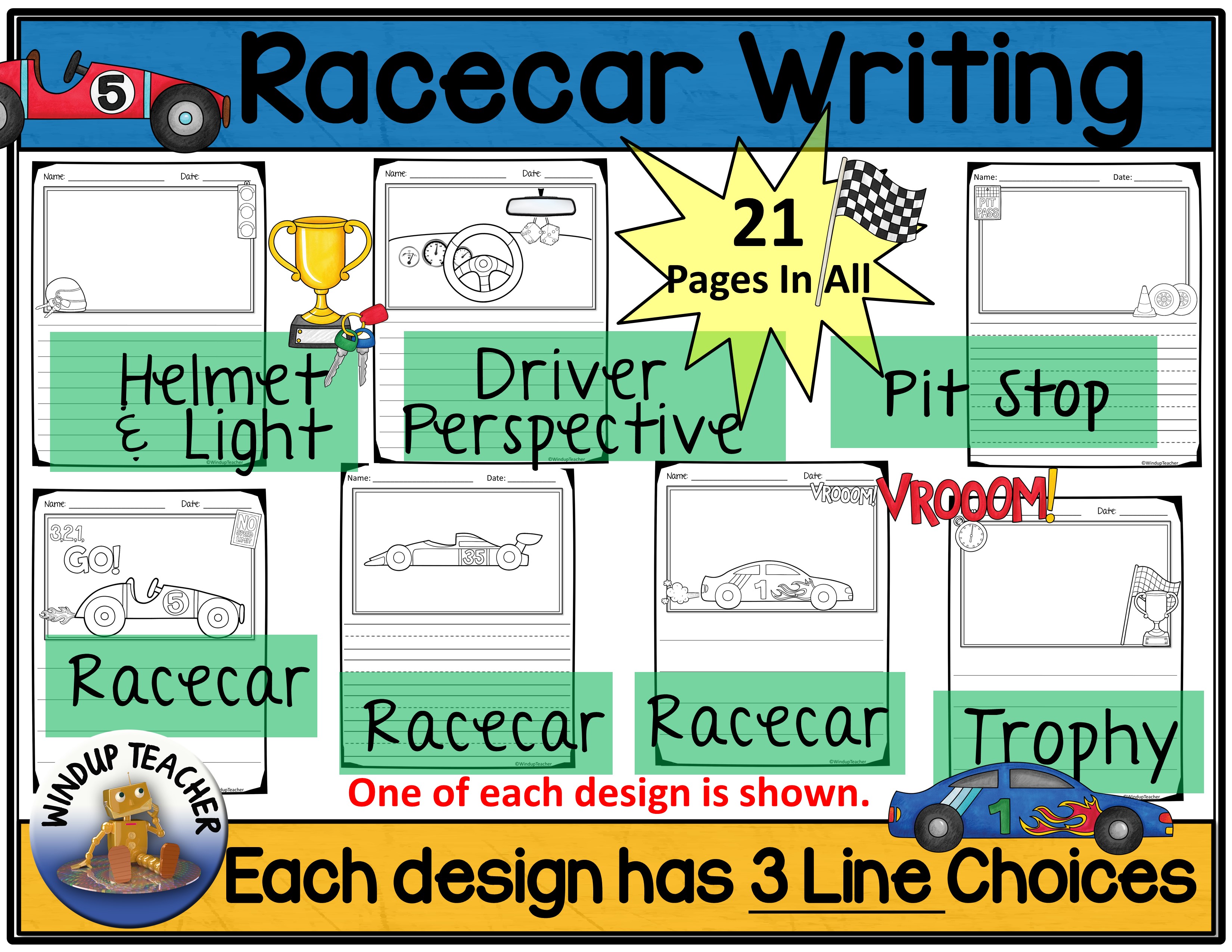Racecar Writing Papers - Classful