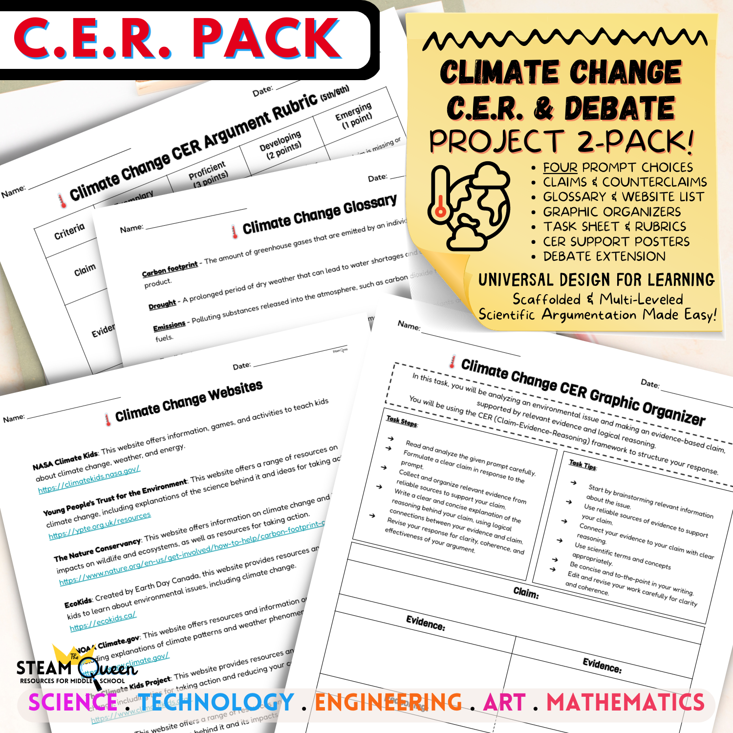CER Climate Change Scientific Argument Debate Project 2-Pack Middle ...